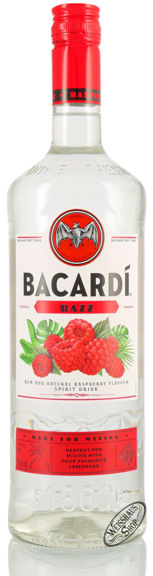 Bacardi Razz 27% vol. 1,0l | Weisshaus Shop
