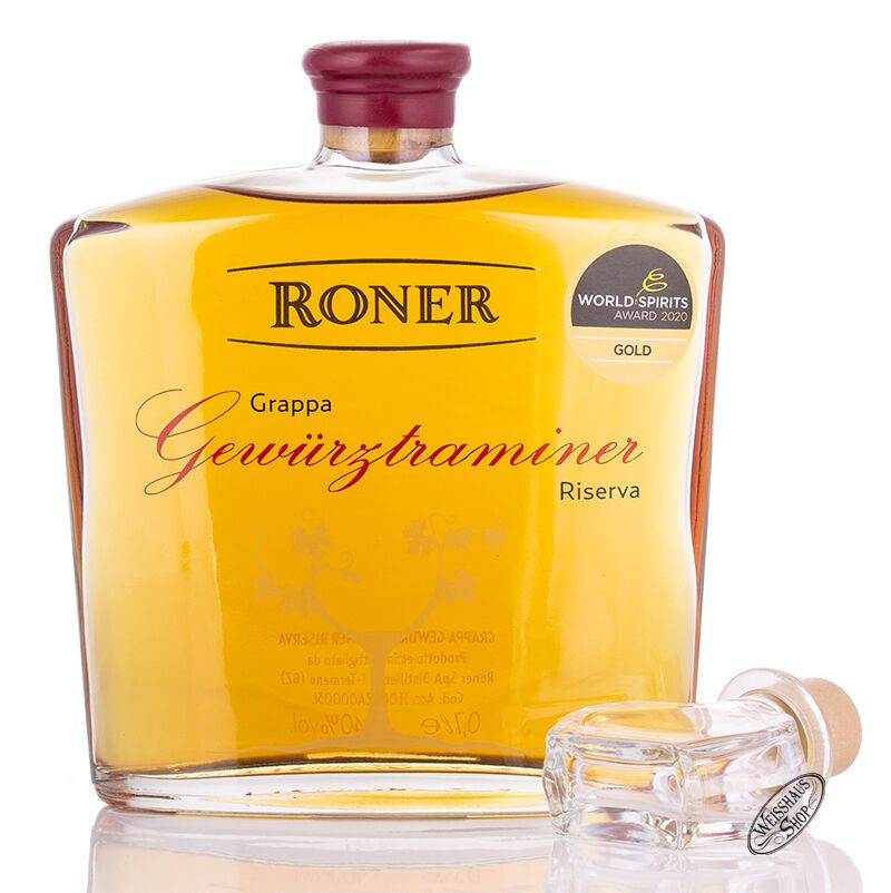 Roner Grappa Gewürztraminer Riserva 40% vol. 0,70l | Weisshaus Shop