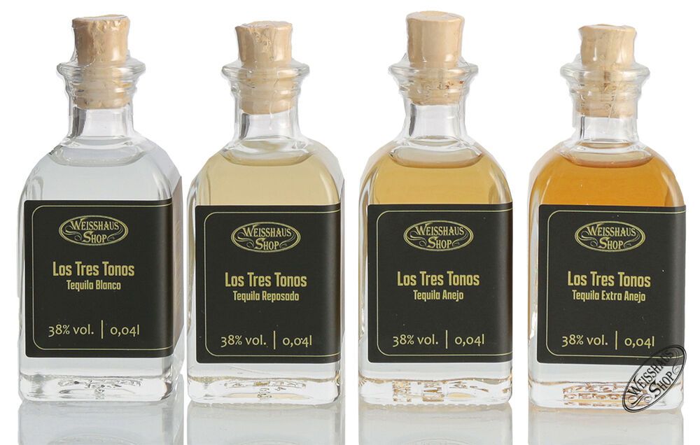 Taste and Match - Los Tres Tonos Tequila 4 x 0,04l Weisshaus Sample Set ...