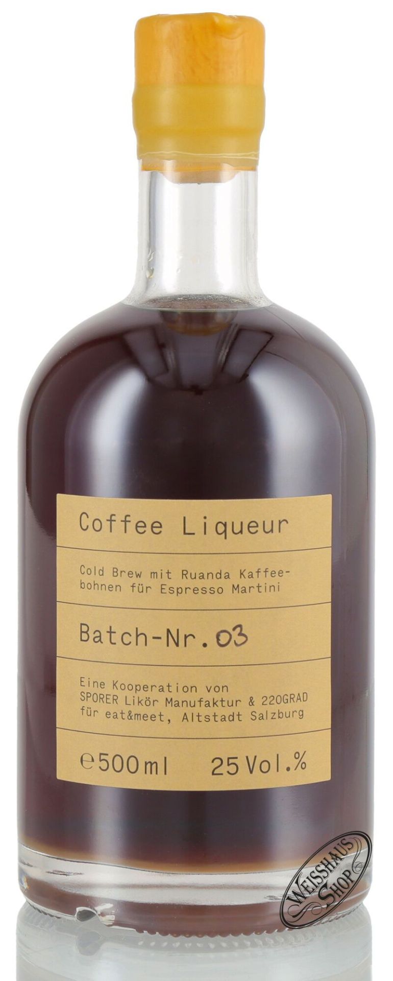 Sporer Coffee Liqueur Cold Brew Batch Nr. 3 25% vol. 0,50l | Weisshaus Shop