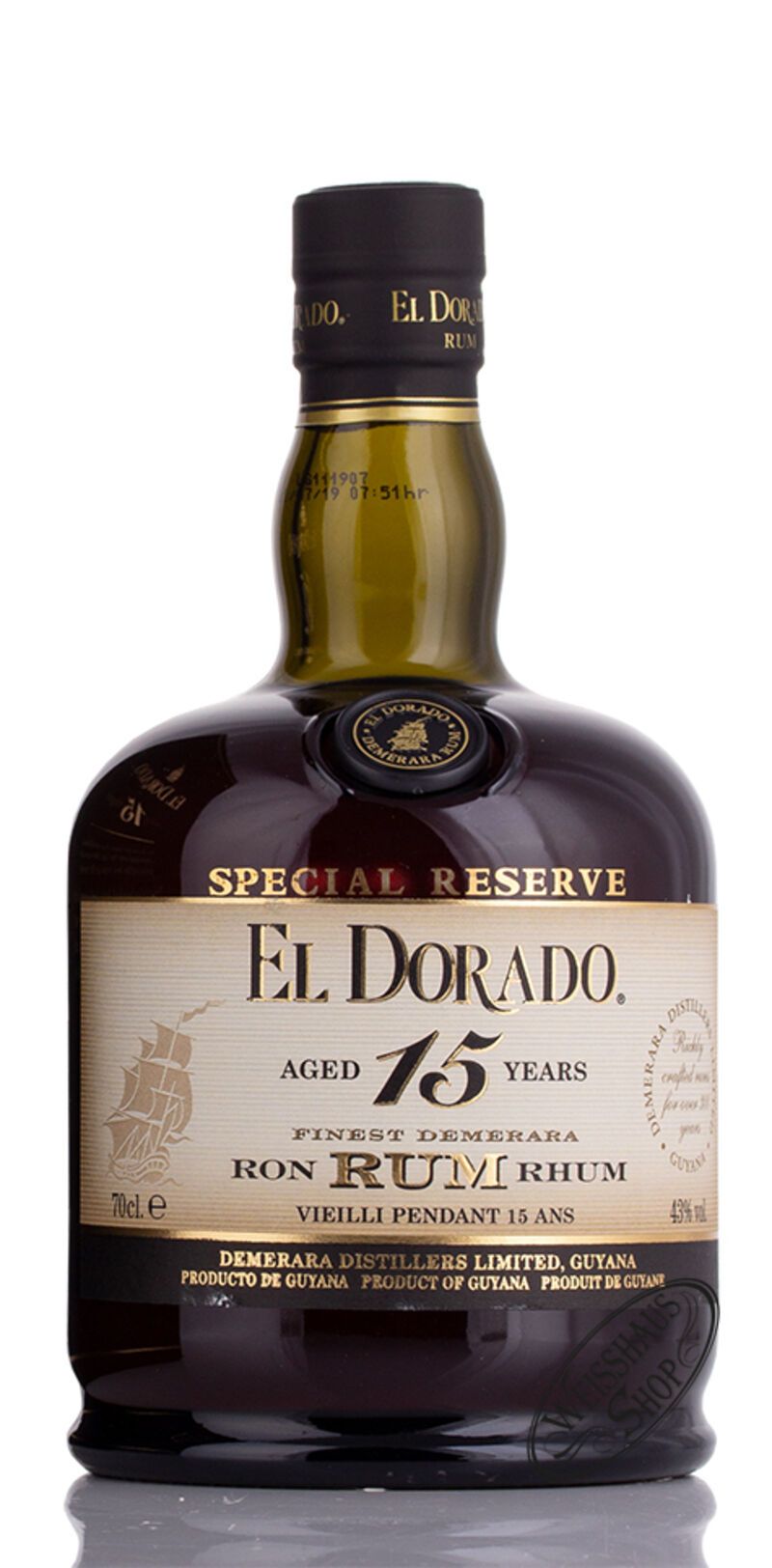 El Dorado Rum 15 YO 43% vol. 0,70l B-Ware | Weisshaus Shop